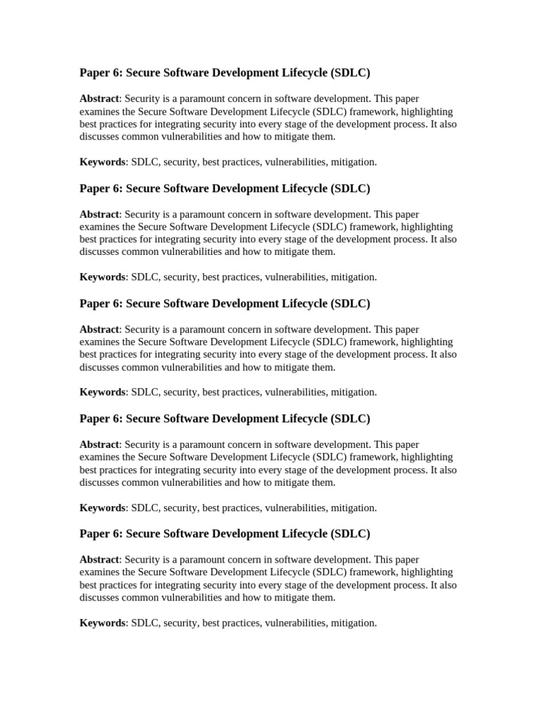 Secure Software Development Lifecycle Sdlc Pdf Software