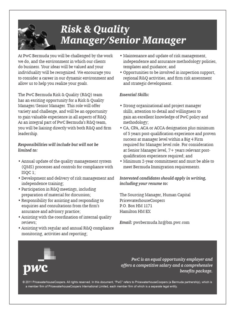 Risk Quality Manager 3x8 Web HR | PDF | Risk Management | Quality ...