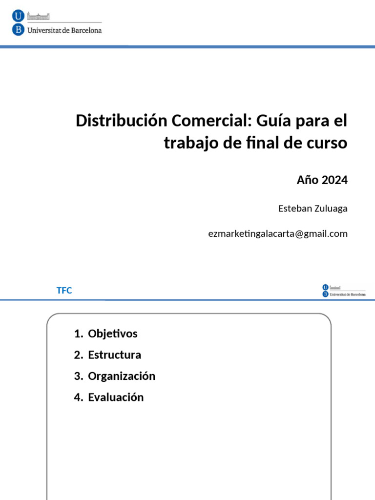 Guia Para La Elaboracion Del Tfc 2024 | PDF