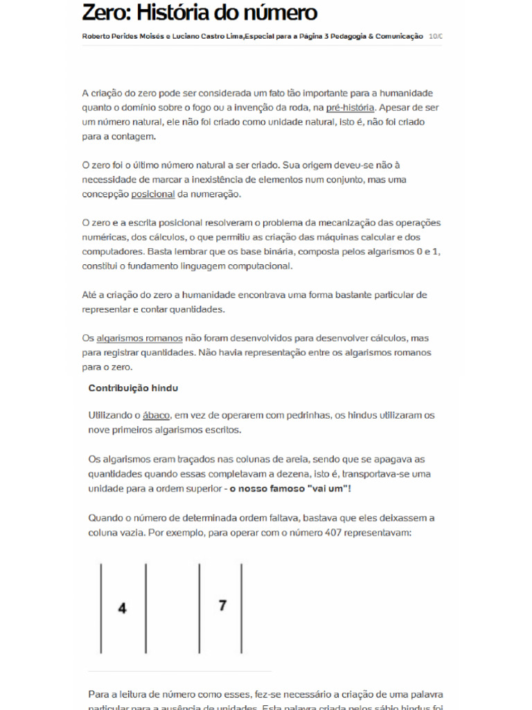História Do Zero | PDF