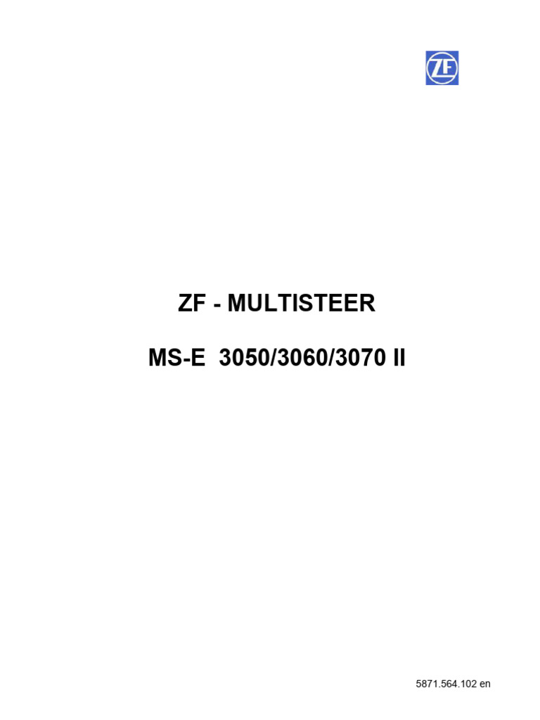 ZF Multisteer MS-E 3050 Repair Manual | PDF | Bearing (Mechanical) | Gear