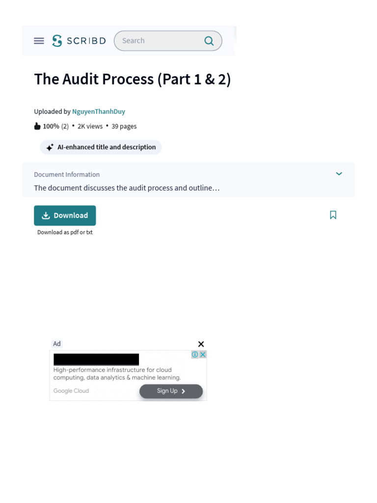The Audit Process (Part 1 & 2) - PDF - Pricewaterhouse Coopers - Audit ...