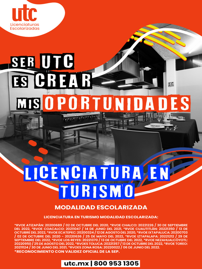 Licenciatura en Turismo UTC: Detalles y Plan de Estudios | PDF | Turismo
