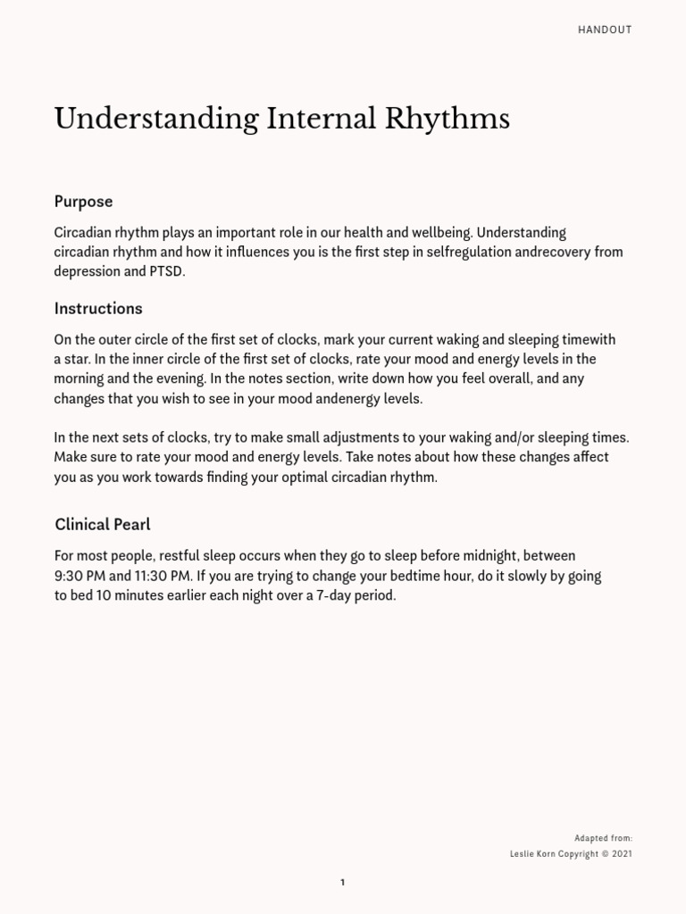 Understanding Internal Rhythms | PDF | Sleep | Mood (Psychology)