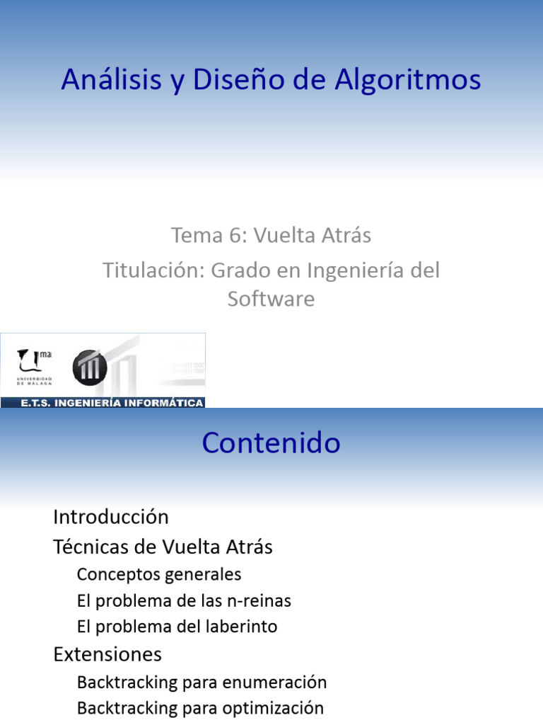 6-Backtracking 2016 | PDF | Matemáticas Aplicadas | Algoritmos y ...