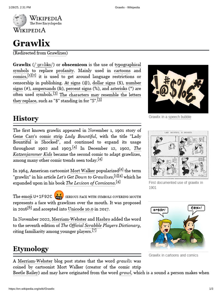 Grawlix - Wikipedia | PDF | Cartooning | Comics