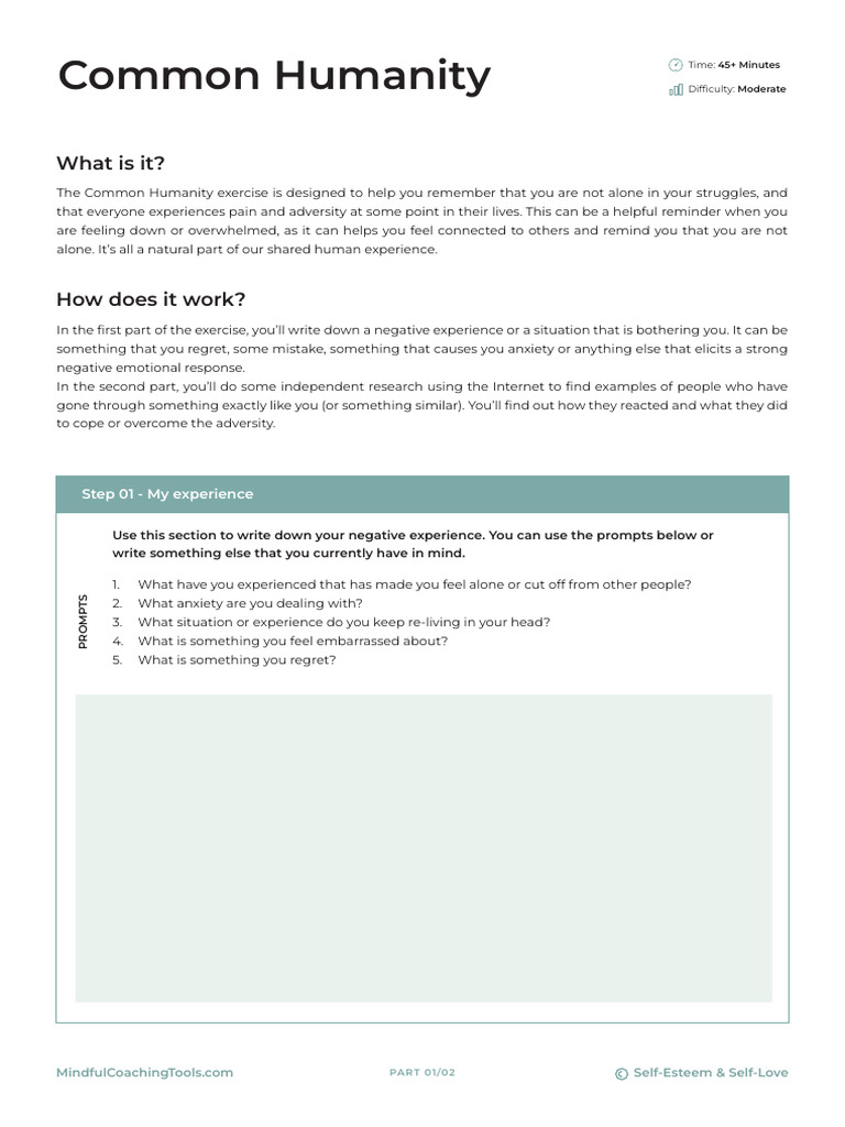 Common Humanity - MC, RC | PDF | Psychological Concepts | Behavioural ...