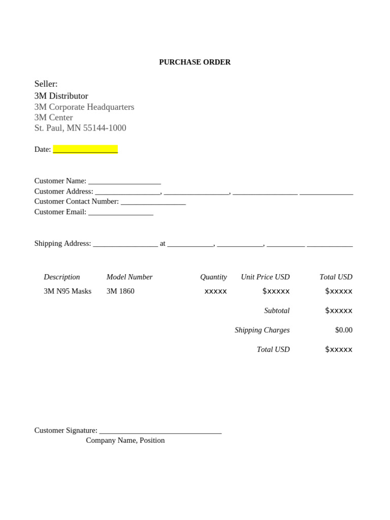 3M Purchase Order | PDF