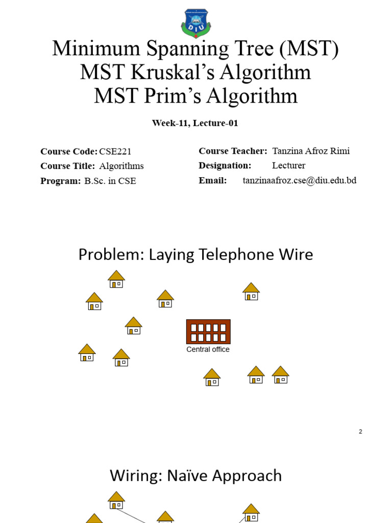 MST Algorithms: Prim's and Kruskal's | PDF | Computational Problems | Computational Complexity ...