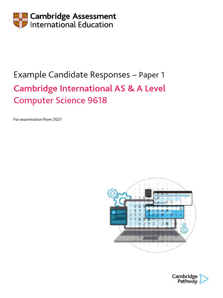 9618 Example Candidate Responses Paper 1 (For Examination From 2021) | PDF | Data Compression ...