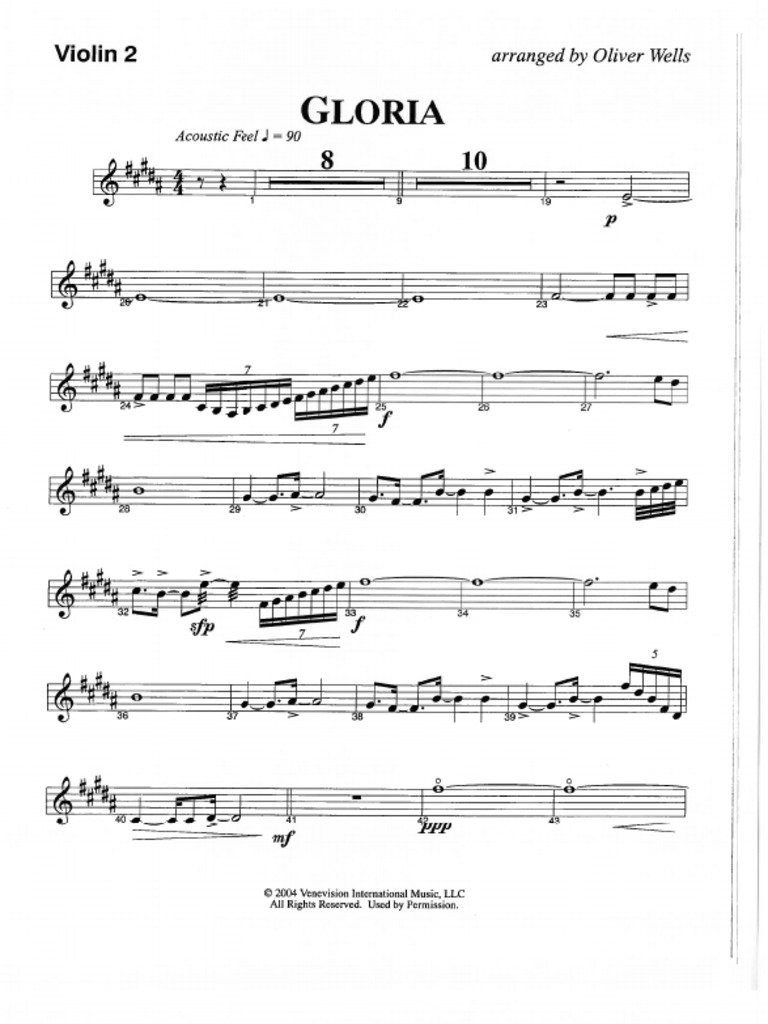 Gloria - Violin 2 | PDF