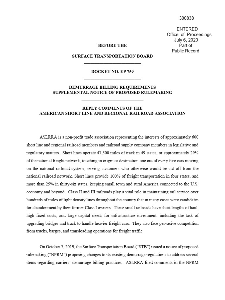 Demurrage Clas II and III Exclusion | PDF