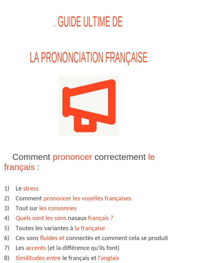 Guide de Prononciation Française | PDF | Syllabe | Accent tonique
