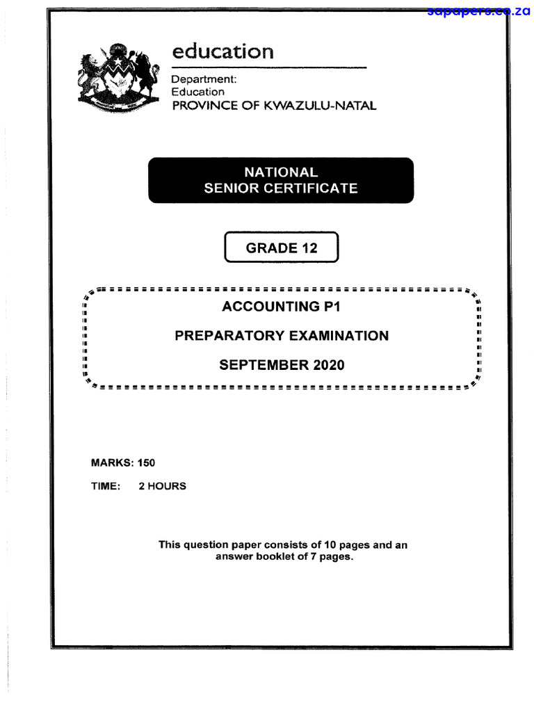 2020 KZN Prelim p1 QP | PDF
