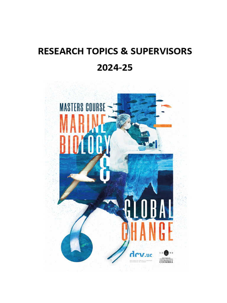 MSC MAR BIOL Research Topics 2024-25 FINAL | PDF | Ecology | Physical ...