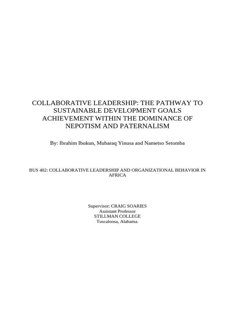 Collaborative Leadership | PDF | Sustainability | Wash