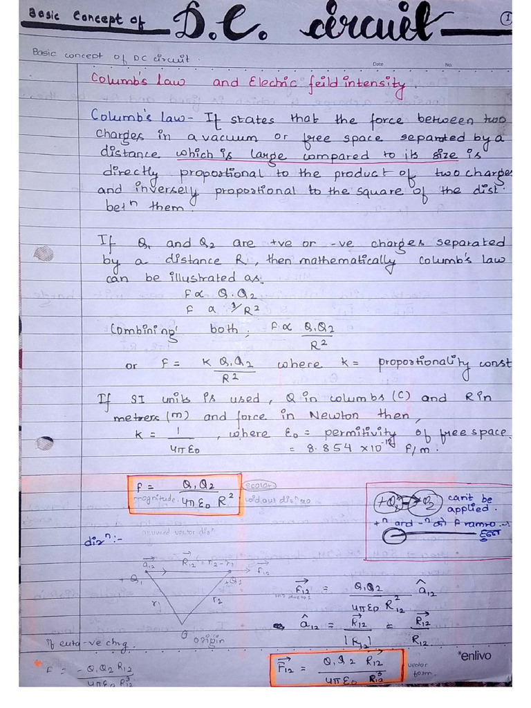 1. Basic Concept of D.C. Circuit | PDF