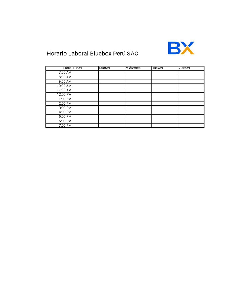 Horario BBX | PDF