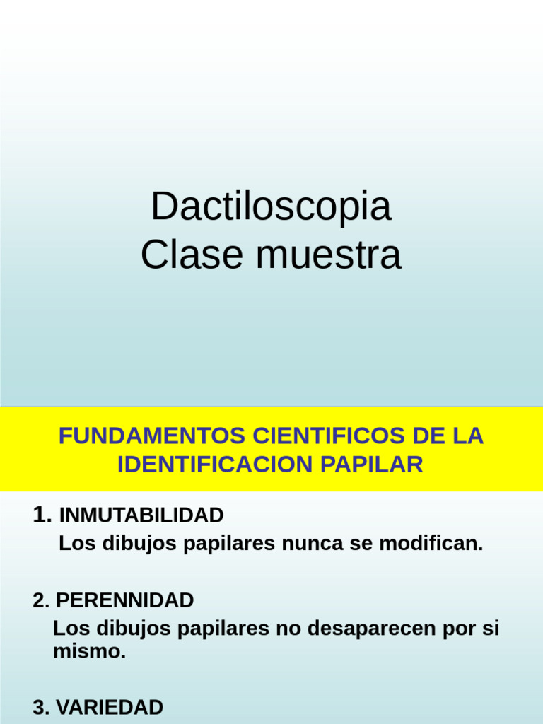 dactiloscopia | PDF | Huella dactilar | Ciencias de la Información
