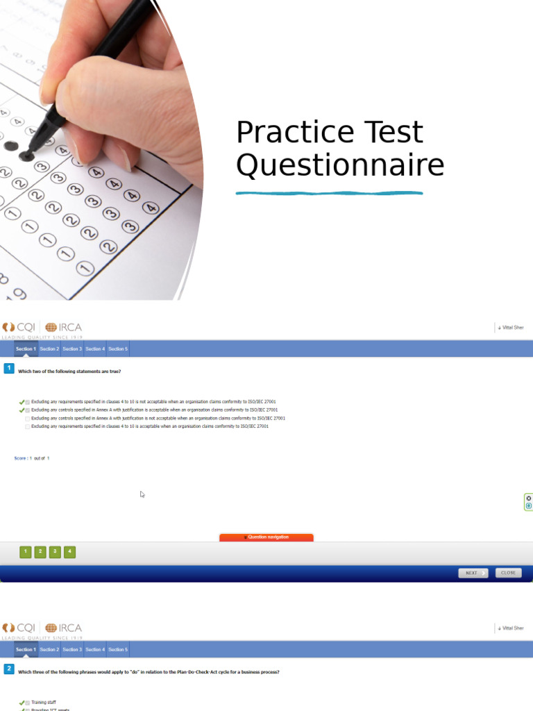 Practice Test Questionnaire | PDF