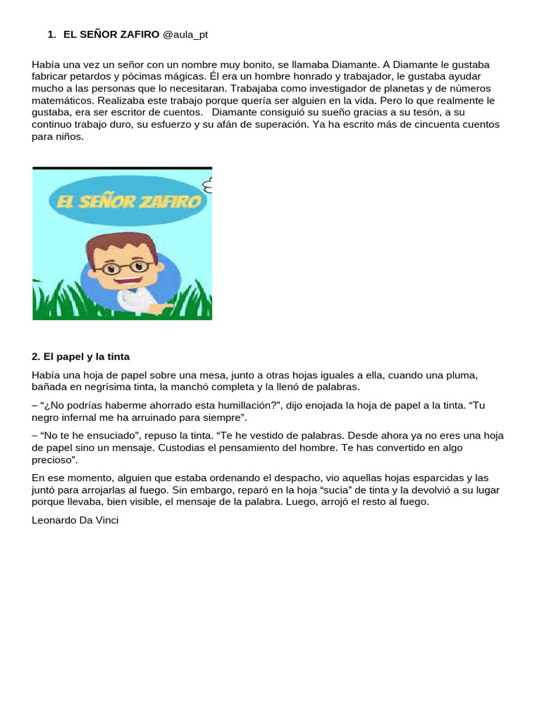 CUENTOS Cortos Con Imagen | PDF