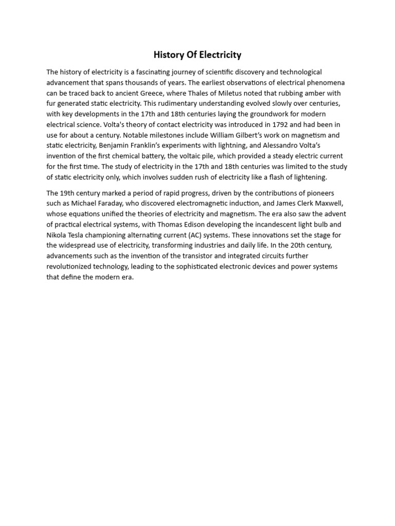 History of Electricity 1 | PDF