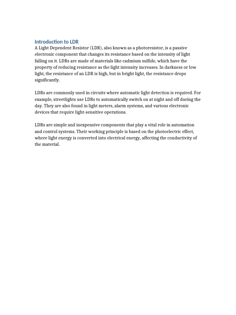 Introduction_to_LDR_Final_Complete (1) | PDF | Electricity | Optics