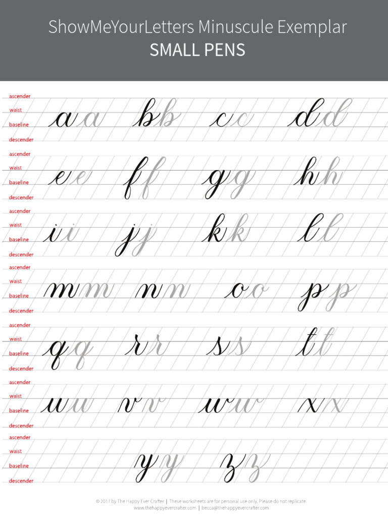 Small Pens Minuscule Exemplars Guide | PDF