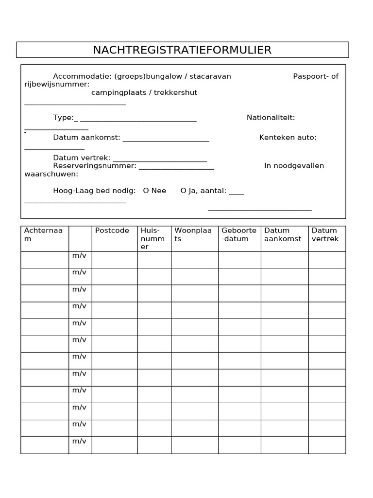 Nacht Registra Tie Form Ulier | PDF