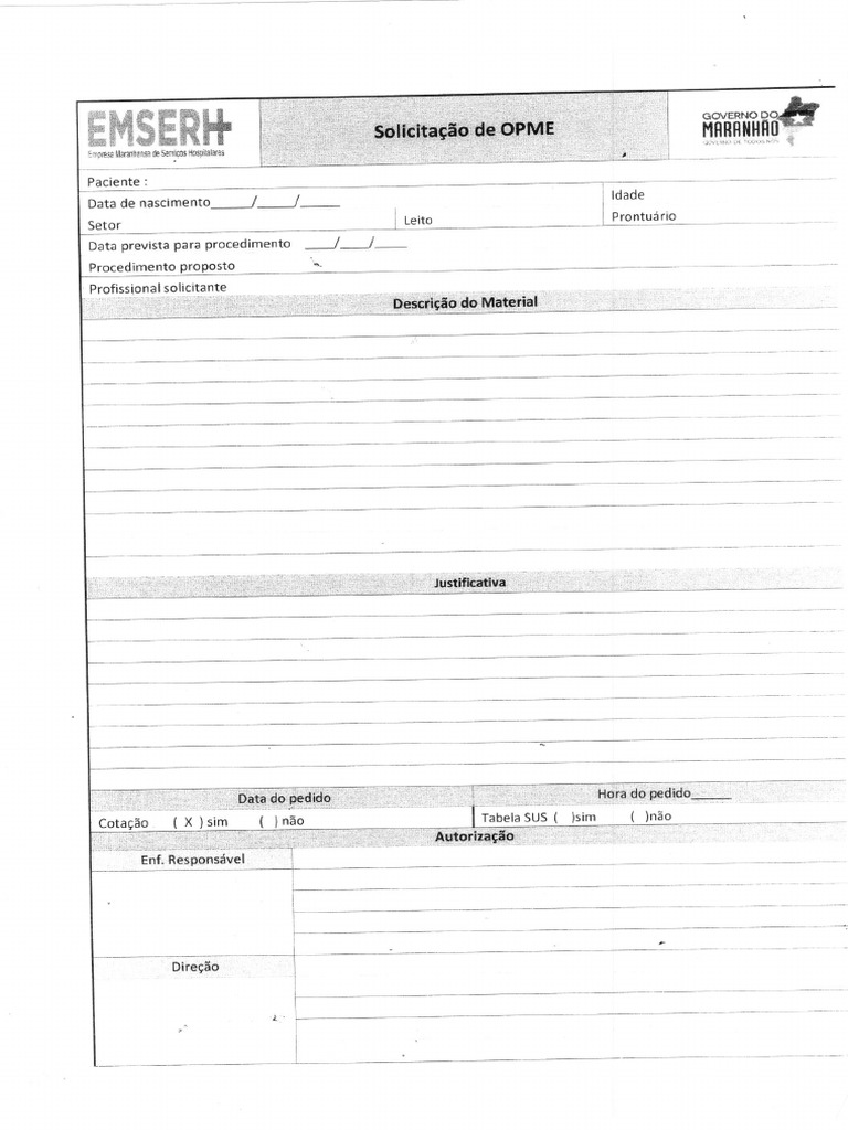 Solicitação de Opme | PDF