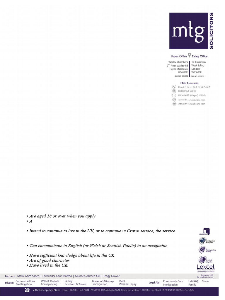 Cover Letter - Naturalisation - Shahana Khursheed | PDF | Justice | Crime & Violence