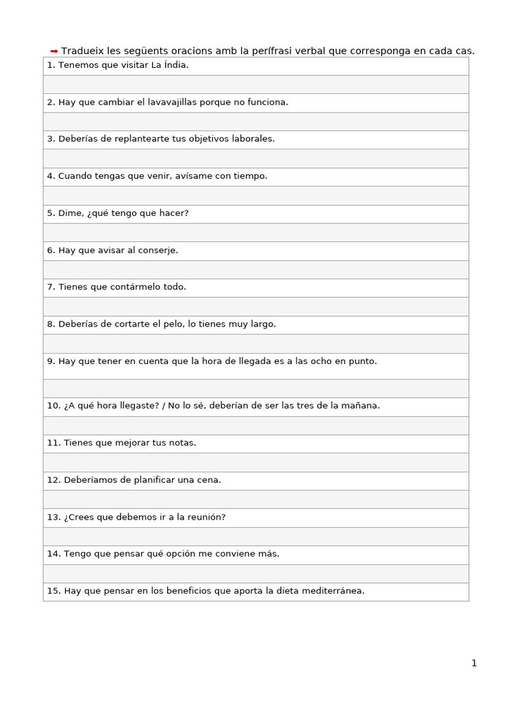 Perífrasis Verbales en Catalán | PDF