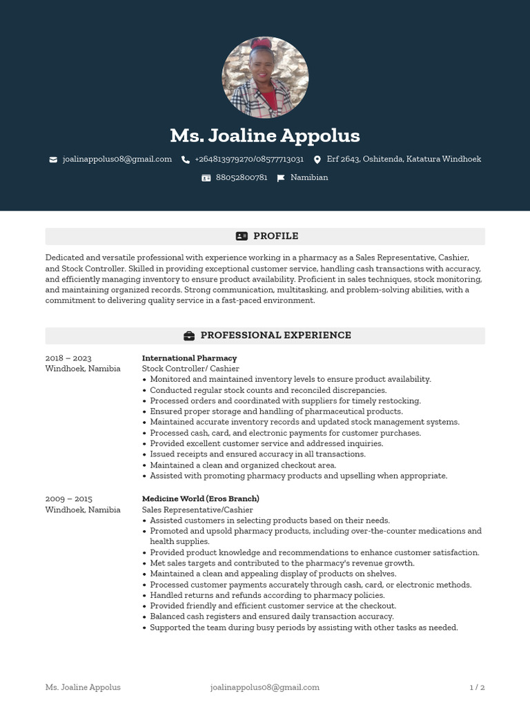 Ms.Joaline-Appolus Resume-20250110 | PDF | Point Of Sale | Business