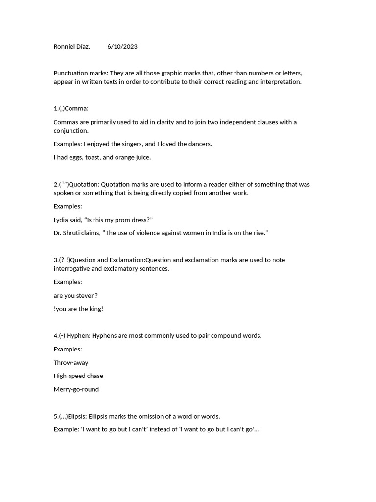 Essential Punctuation Marks Explained | PDF