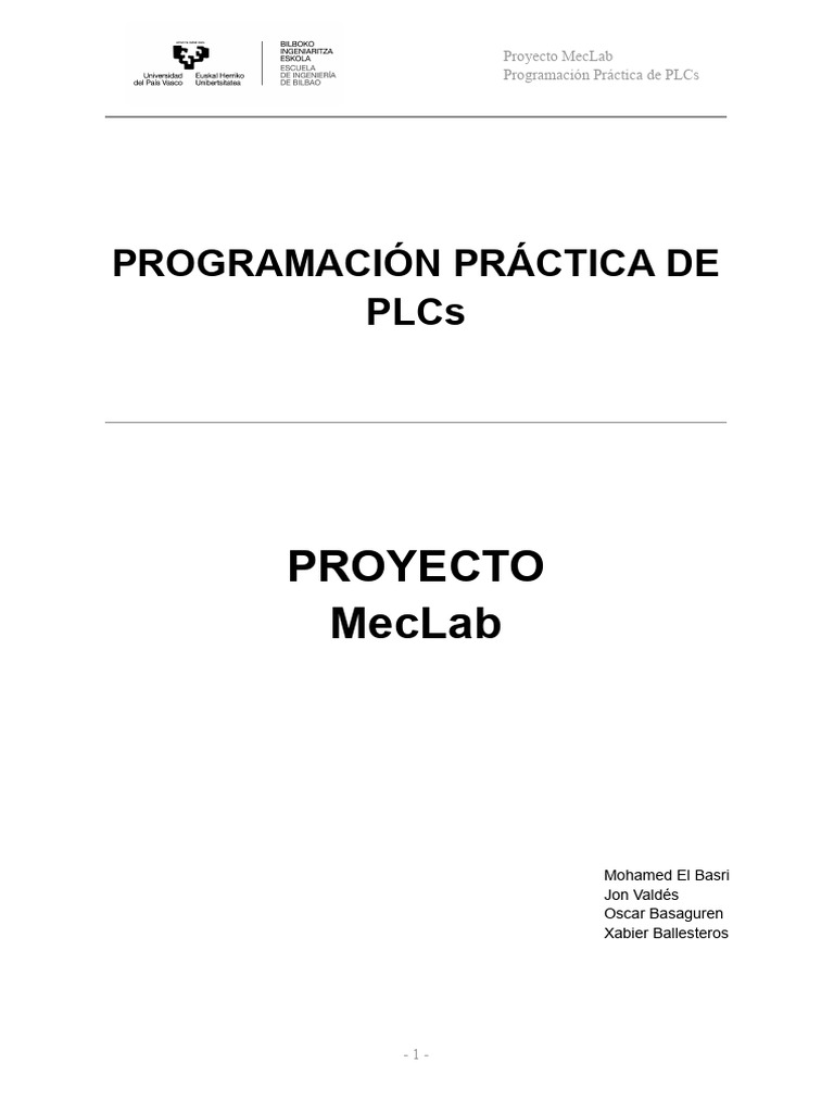 Proyecto PLC | PDF | Controlador lógico programable | Informática