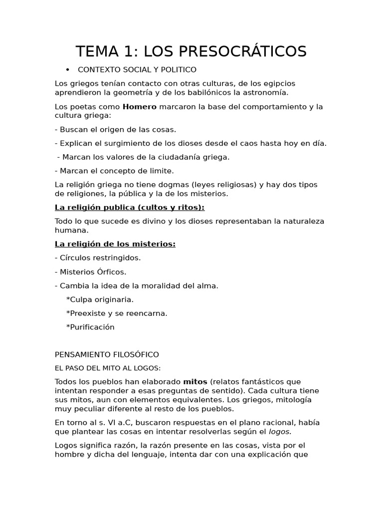 FILOSOFIA LOS PRESOCRÁTICOS | PDF | Virtud | Relativismo