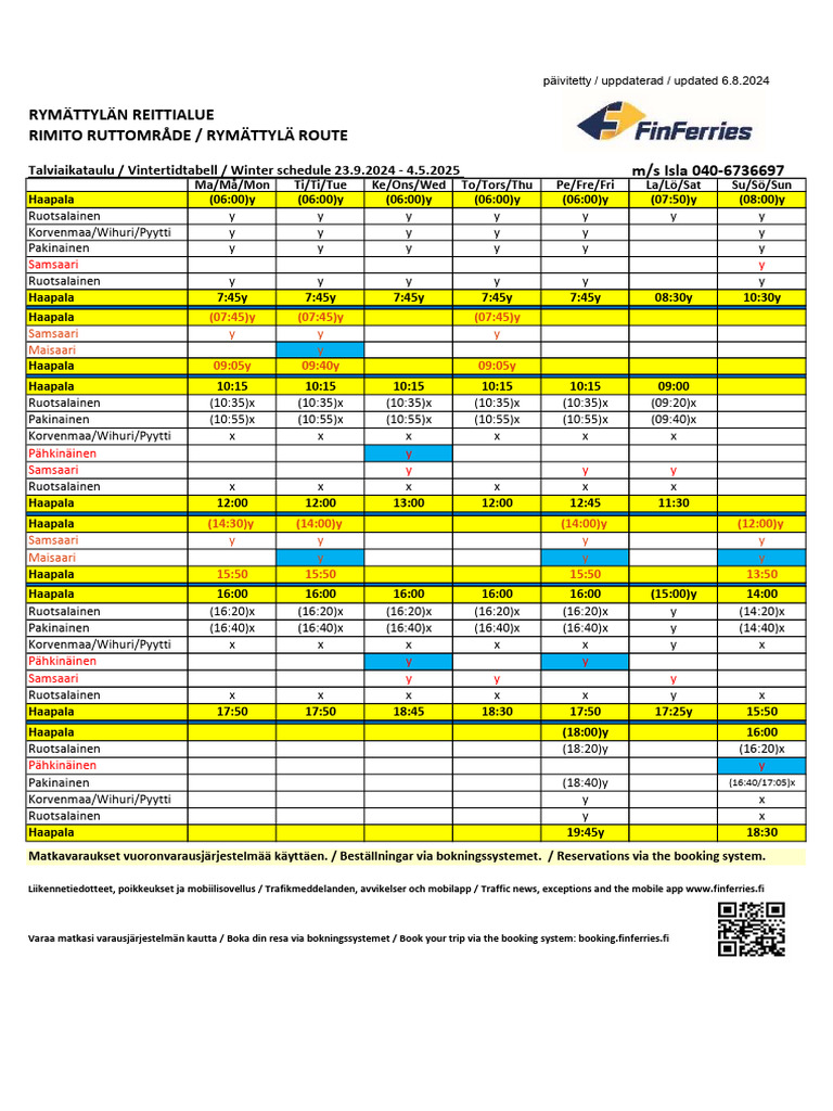 Rymattylan Reitti Talvi 23.9.24 4.5.2025 | PDF