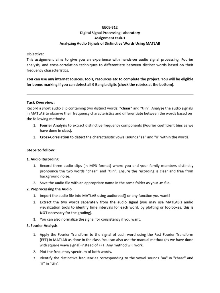 312 Assignment Task 1 | PDF | Spectral Density | Fourier Transform