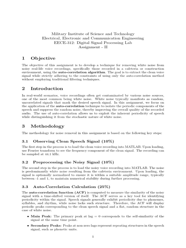 Assignment-2 | PDF | Signal To Noise Ratio | Autocorrelation