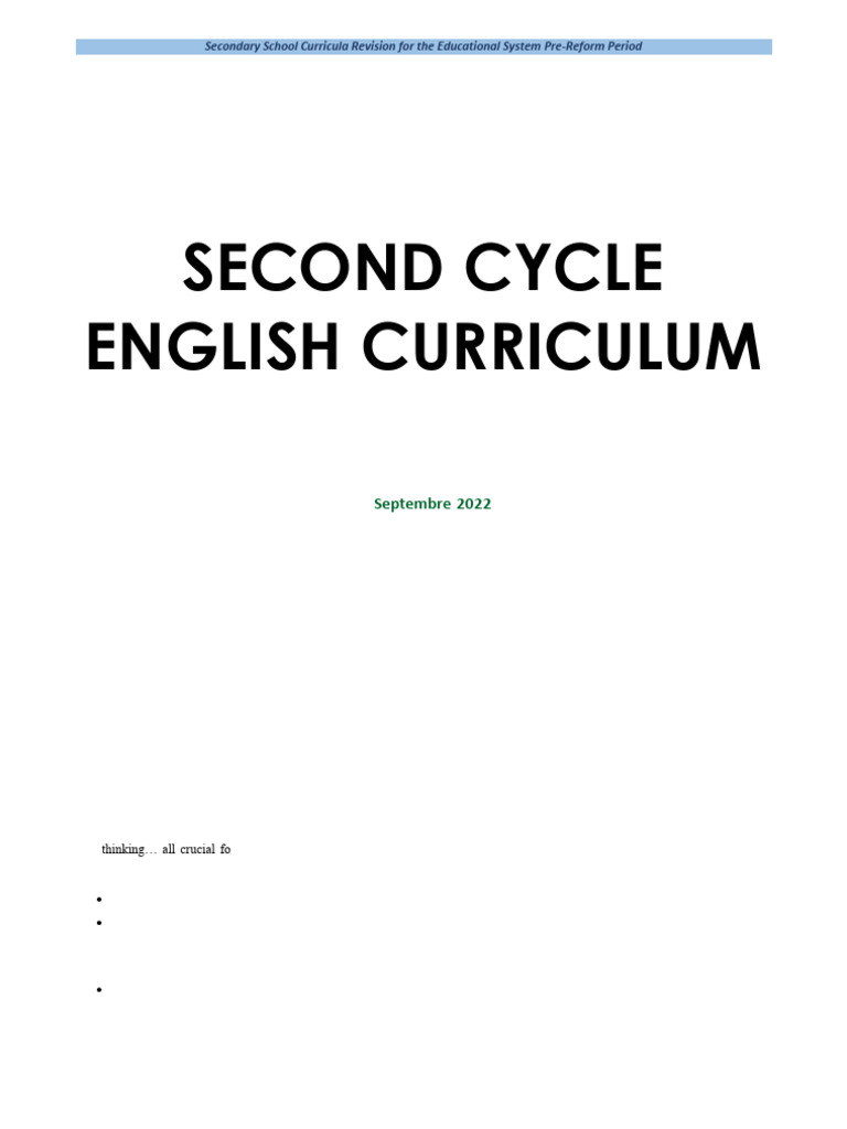 English Curriculum for Mauritania's Schools | PDF | Curriculum | Learning