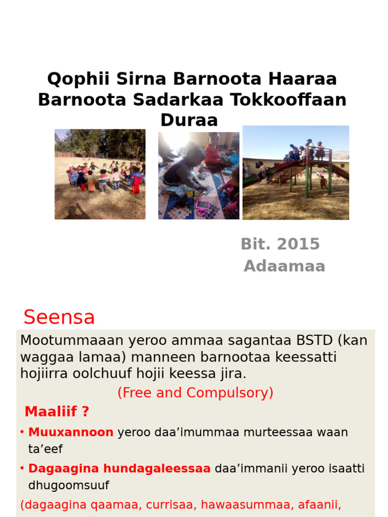 Adeemsa Qophii Sirna Barnoota Haaraa | PDF