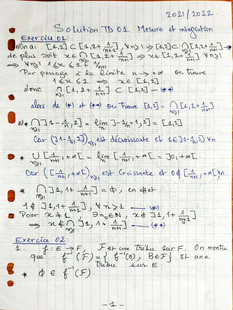Solution Complete TD 01 Mesure | PDF