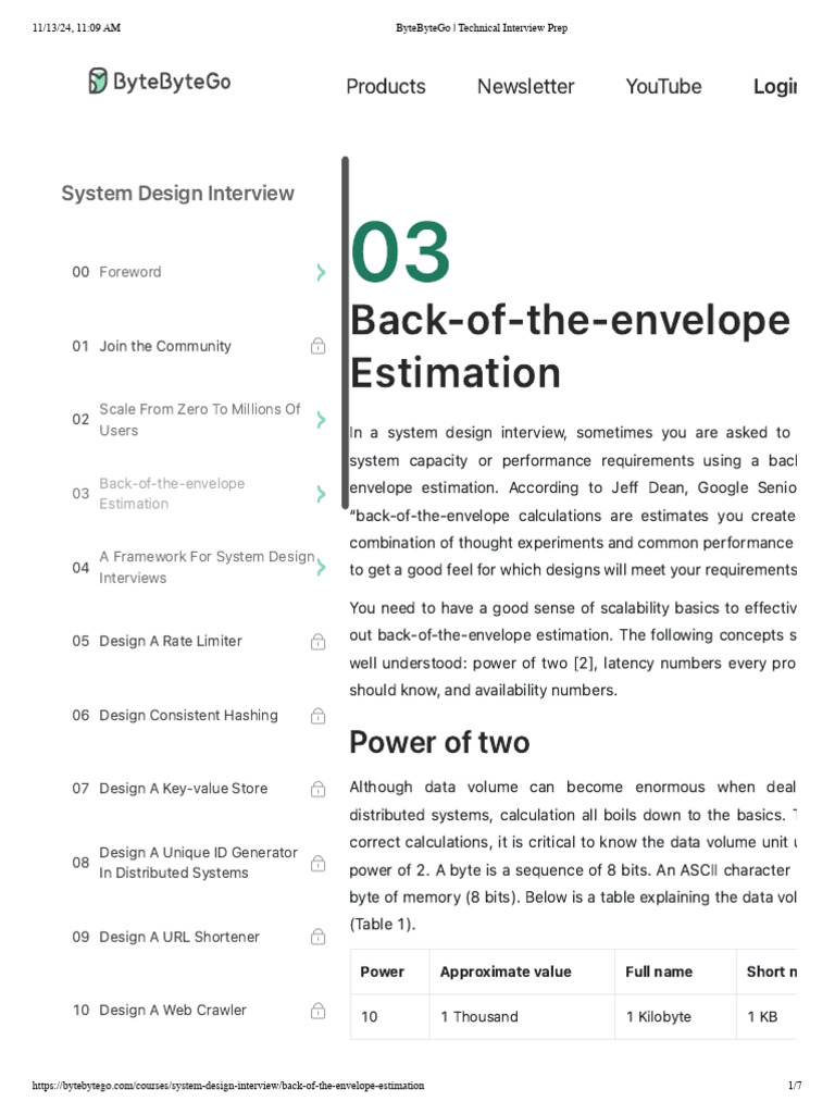 System Design Interview Estimation Guide | PDF | Byte | Service Level ...