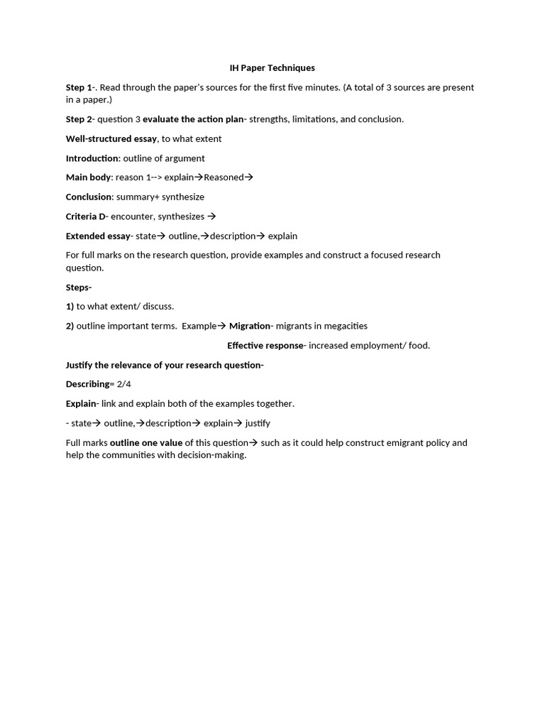IH Paper Techniques | PDF