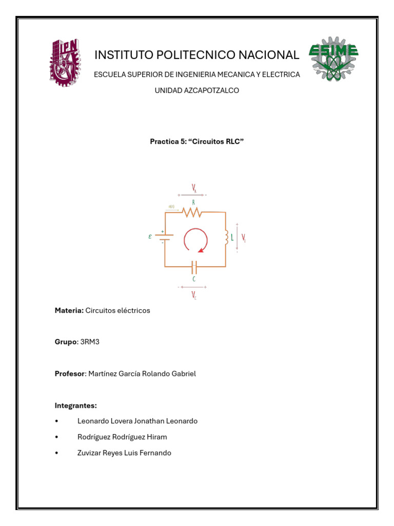 Práctica de Circuitos RLC | PDF | Energia electrica | Red eléctrica