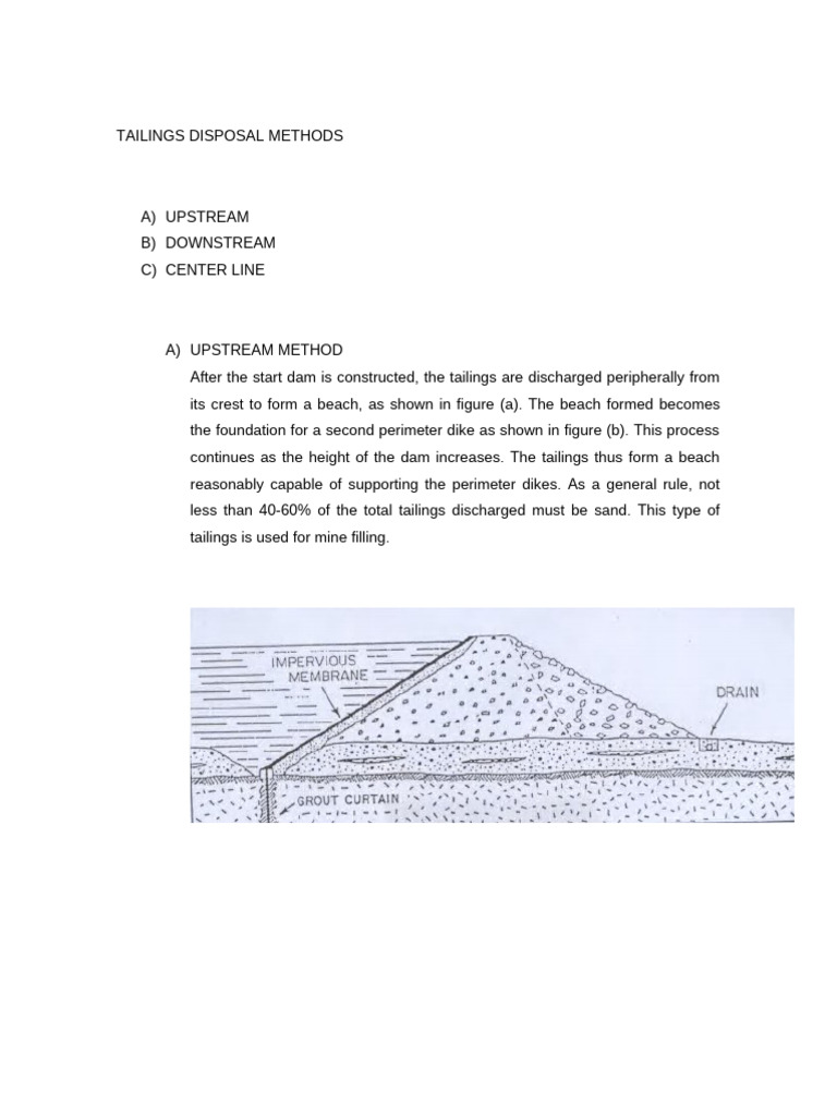 Tailings Disposal Methods Explained | PDF | Dam | Reservoir