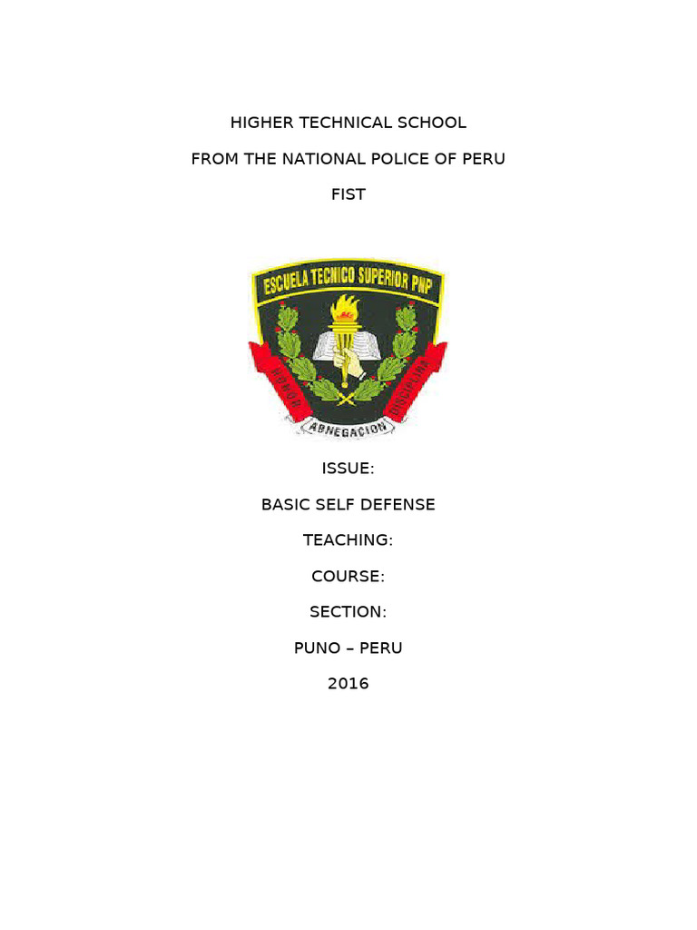 Basic Personal Defense PNP | PDF | Self Defense | Police
