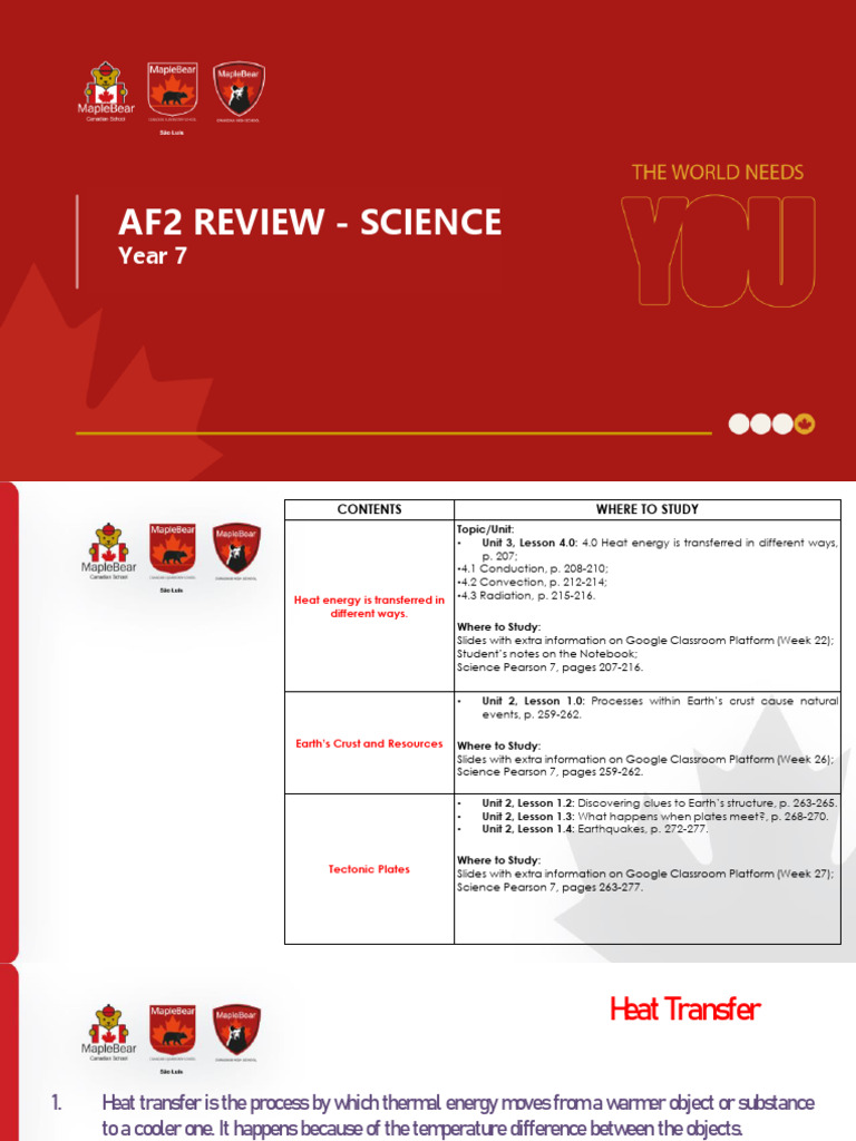 y7 - Af2 Stage 2_review Answer Key | PDF | Plate Tectonics | Heat Transfer