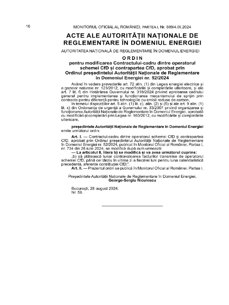 07 - Ordinul ANRE nr.58 Din 28.08.2024 | PDF