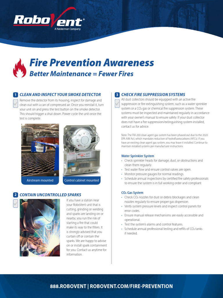 Dust Collector Fire Prevention Checklist - RoboVent - 2024 | PDF ...